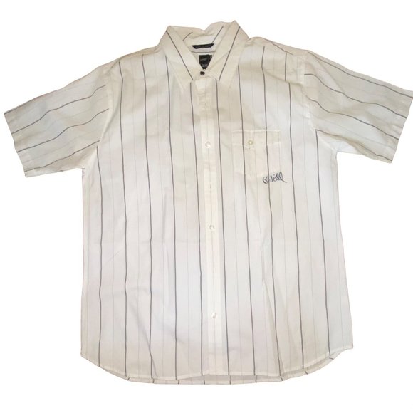 O’Neill | Shirts | Oneill Xl Mens Shirt Short Sleeve Stripe White Gray ...